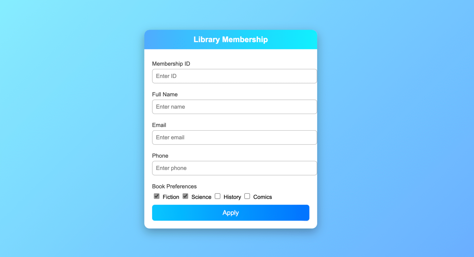 HTML Form Examples with Source Code for Students - Itxperts